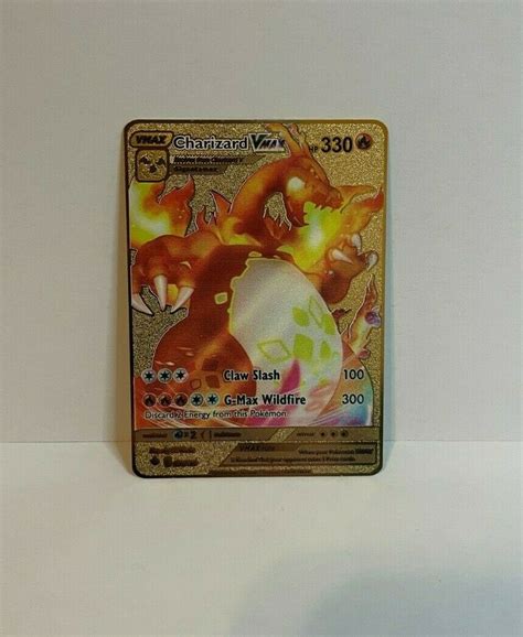 Mavin Charizard Vmax Gold Metal Pokemon Card Custom Limited