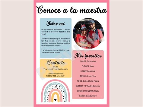 Editable Spanish Meet The Teacher Flyer Etsy