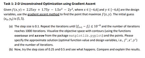 Solved Task 1 2 D Unconstrained Optimization Using Gradient