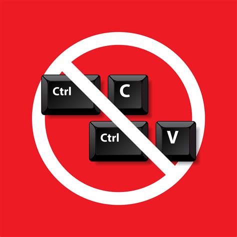Keyboard Button Ctrl C V In The White Cycle Of Do Not Sign On Red