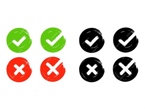 Premium Vector Check And Cross Icon Set Vector Image