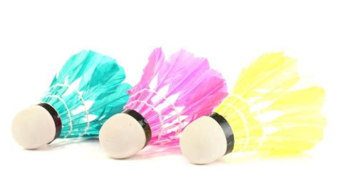 Premium Photo Bright Feather Shuttlecocks Isolated On White