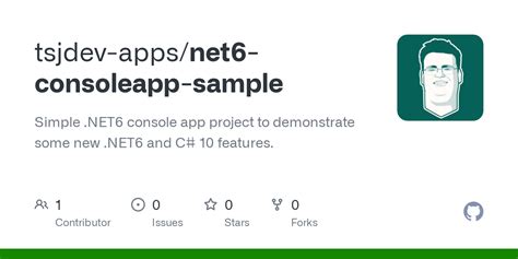 Github Tsjdev Appsnet6 Consoleapp Sample Simple Net6 Console App Project To Demonstrate