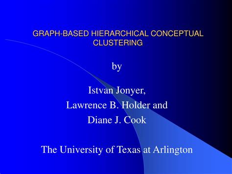 Ppt Graph Based Hierarchical Conceptual Clustering Powerpoint