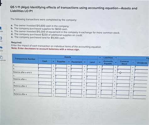 solved qs 1 11 algo ﻿identifying effects of transactions
