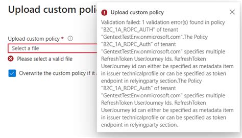 The Policy Specifies Multiple Refreshtoken Userjourney Ids Error In