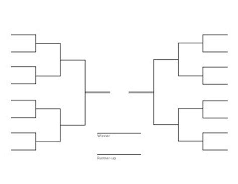 16 Team Tournament Bracket Single Elimination 8 5x14 Legal Printable Size Pdf File For