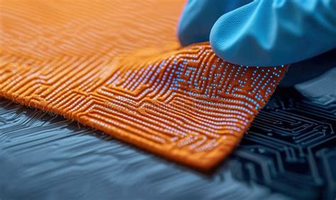 Macro View Of High Tech Cleaning Cloth With Embedded Microchips And