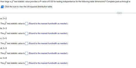 How large a χ2 test statistic value provides a Chegg com