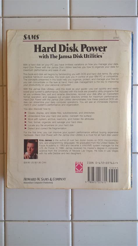 Hard Disk Power W Jamsa Utilities Disks First Edition 1990 Book Sams