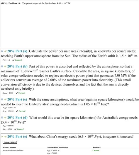 Solved Problem The Power Output Of The Sun Is Chegg