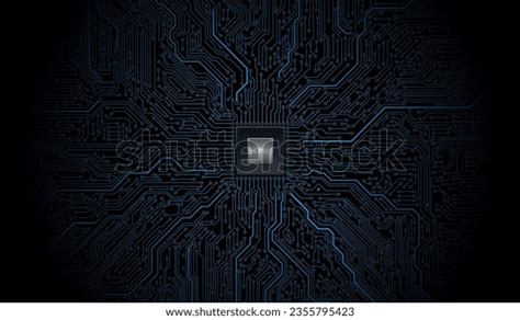 마더보드의 Cpu 칩 중앙 컴퓨터 프로세서 스톡 벡터로열티 프리 2355795423 Shutterstock