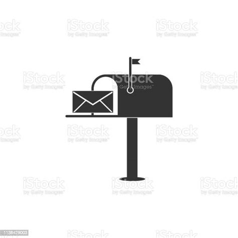 봉투 아이콘이 분리 된 메일 상자를 엽니다 평면 디자인입니다 벡터 일러스트 개념에 대한 스톡 벡터 아트 및 기타 이미지 개념 고무도장 그림자 Istock