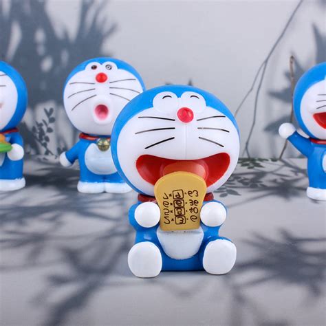 6pcs Set 5 6cm Doraemon Anime Figure Robot Cat Dorayaki Kawaii Cartoon