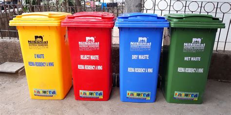 Hdpe With 2 Wheels And Hinged Lid Nilkamal 240 Ltr Wheeled Garbage Bins