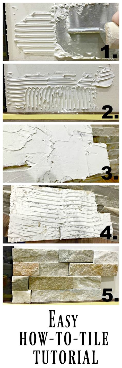 How To Install Stacked Stone Tile On A Fireplace Thrifty Decor Chick Thrifty DIY Decor And