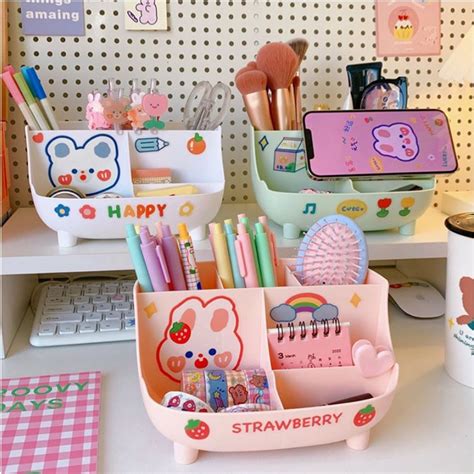 พร้อมส่ง กล่องใส่ปากกาตั้งโต๊ะ กล่องเก็บของ ที่ใส่ปากกา ใส่เครื่องเขียน ที่ใส่เครื่องสำอางค์