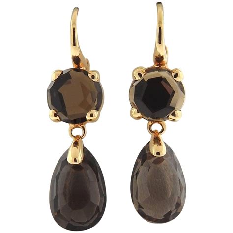 Pomellato Lola Gold Smokey Quartz Drop Earrings At 1stdibs
