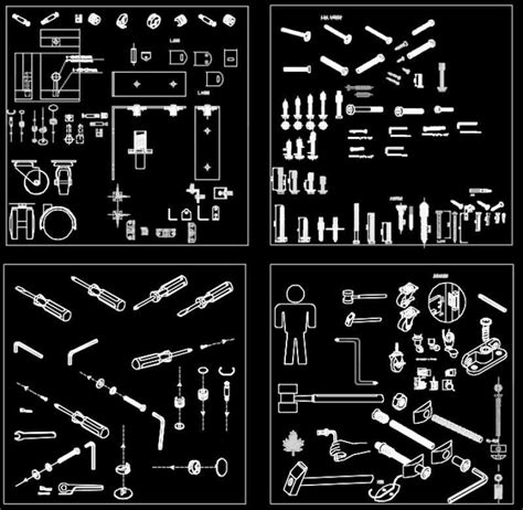 Over 1200 Hardware Accessories CAD Blocks High Quality DWG FILES