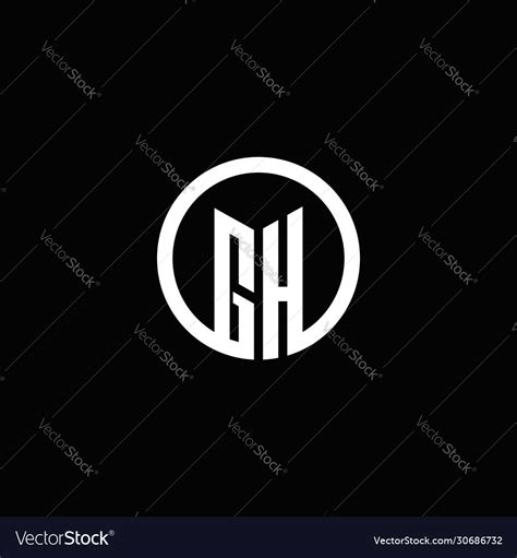 Gh Monogram Logo Isolated With A Rotating Circle Vector Image