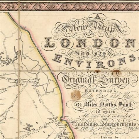 Vintage Map Of Lodon 1822