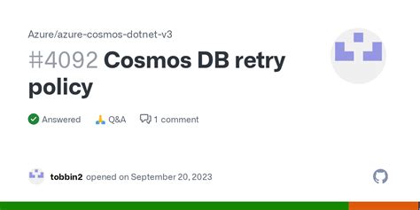 cosmos db retry policy · azure azure cosmos dotnet v3 · discussion