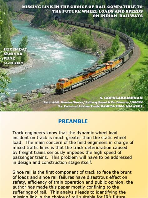 7 Missing Link In Choice Of Rails Pdf Rail Transport