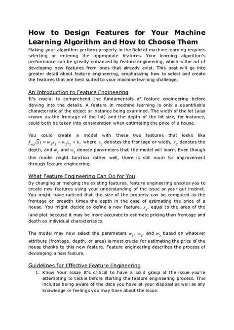 How To Design Features For Your Machine Learning Algorithm Stanford