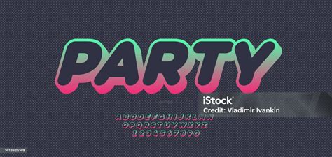 벡터 파티 글꼴 3d 굵은 스타일 네온에 대한 스톡 벡터 아트 및 기타 이미지 네온 알파벳 순서 0명 Istock