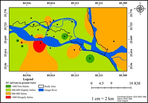 Status Of Ec µs Cm⁻¹ In Groundwater Download Scientific Diagram