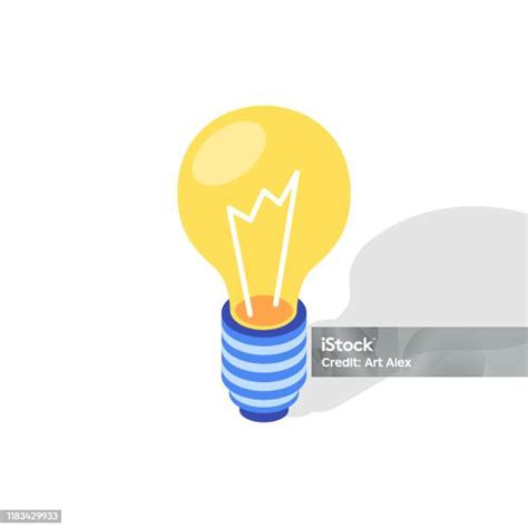 전구 등각 투영 아이콘입니다 아이디어 개념입니다 벡터 그림입니다 3차원 형태에 대한 스톡 벡터 아트 및 기타 이미지 3차원 형태 개념 다중 색상 Istock