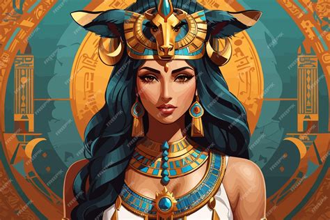 Premium Vector Hathor Of A Was A Major Goddess In Ancient Egyptian