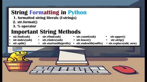 String Formatting In Python And Some Important String Methods In Python 2024 Youtube