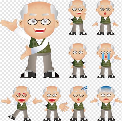 Emoticon Del Abuelo Y El Viejo Profesor Png Pngwing
