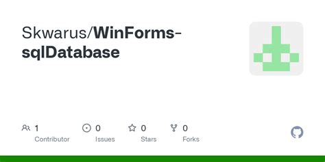 GitHub Skwarus WinForms SqlDatabase