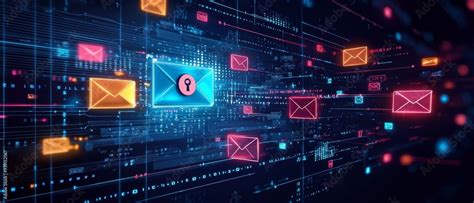 An Image Of A Secure Token Being Sent Via Email With Encrypted Data Symbols And Digital Lock