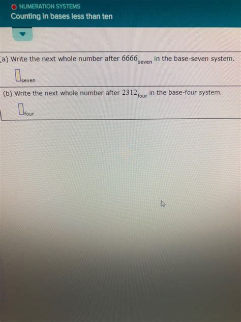 Solved O Numeration Systems Counting In Bases Less Than Ten