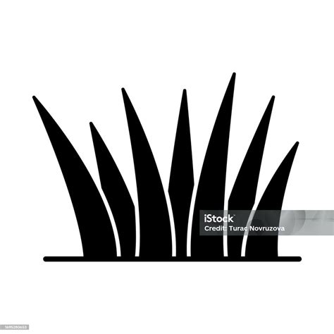 잔디 단단한 아이콘 자연 개념 흰색 배경에 잔디 표지판 잔디는 문자 모양 스타일의 모바일 개념 웹 디자인으로 아이콘을 남깁니다 벡터 그래픽 0명에 대한 스톡 벡터 아트 및