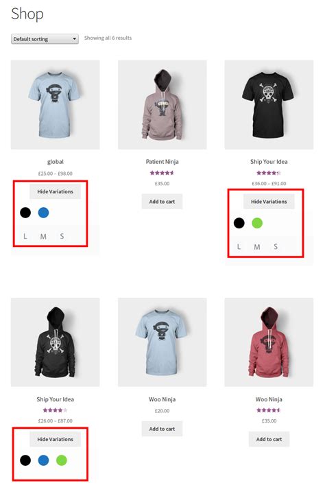 Woocommerce Variation Master Variation Dropdown Variable Products Variation Swatches