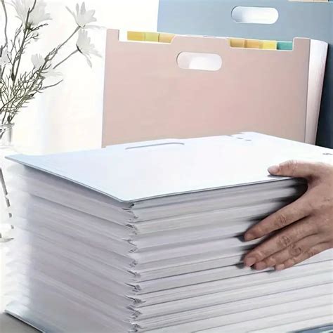 시크한 멀티포켓 문서 정리함 상단 라벨이 있는 휴대용 파일 홀더 사무실 및 학교 용품에 이상적 아트 종이 보 Temu