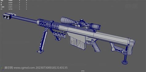 巴雷特m82重型狙击步枪 枪械武器模型下载 摩尔网CGMOL