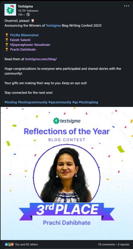 Prachi Dahibhate On Linkedin Testingcommunity