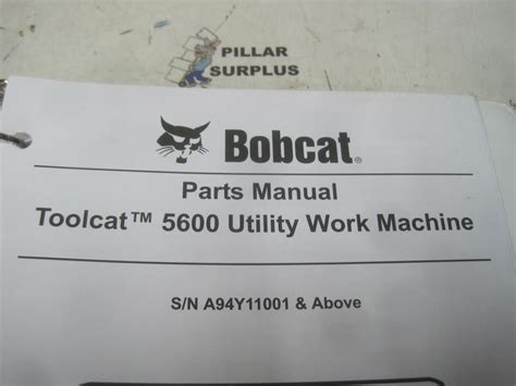 Bobcat Toolcat Utility Vehicle Parts Manual S N A Y Up