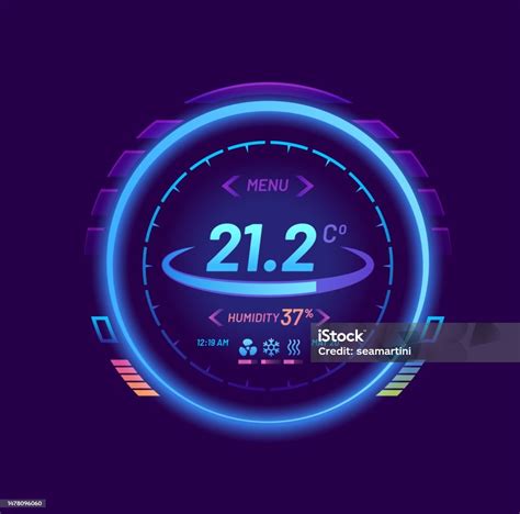 Thermostat Or Smart Thermometer Control Dial Stock Illustration