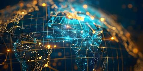 Symbolism Of A Digital Globe Global Connectivity Highspeed Data Transfer And International