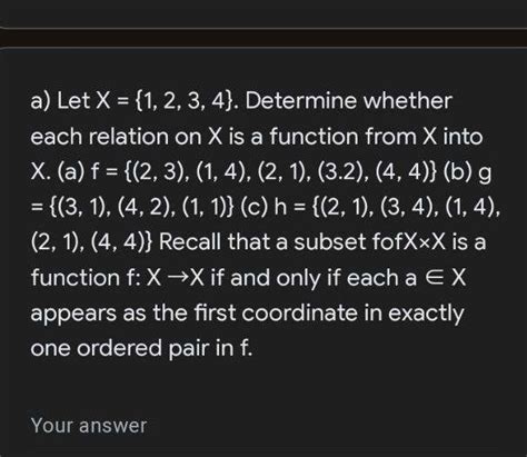Solved A Let X {1 2 3 4] Determine Whether Each