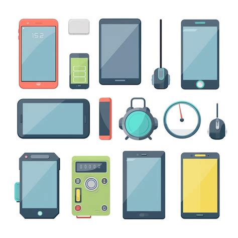 Premium Vector A Collection Of Electronic Devices Including A Digital