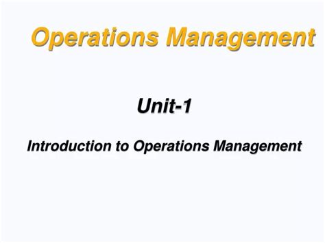 PPT Operations Management PowerPoint Presentation Free Download ID 2939172