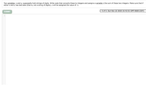 two variables x and y supposedly hold strings of