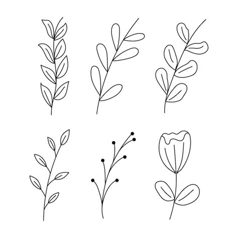 손으로 그린 꽃 무료 벡터